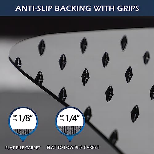 Chair Mat for Carpet, SALLOUS 60" x 46" Office Chair Mat for Carpeted Floors, Heavy Duty Chair Mat with Grips, Floor Protector Rolling Computer Desk Mat for Home Office (Black, Rectangular)