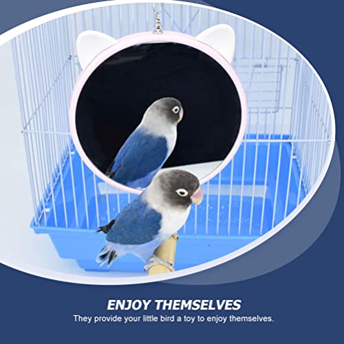 Mipcase Bird Mirror Bird Mirror 2Pcs Bird Mirror Pet Bird Mirror Toy Cage Parrot Cage Toys Swing Fun Play Toy for Parakeet Cockatiel Bird Cages Accessories Parakeet Mirror Bird Toy
