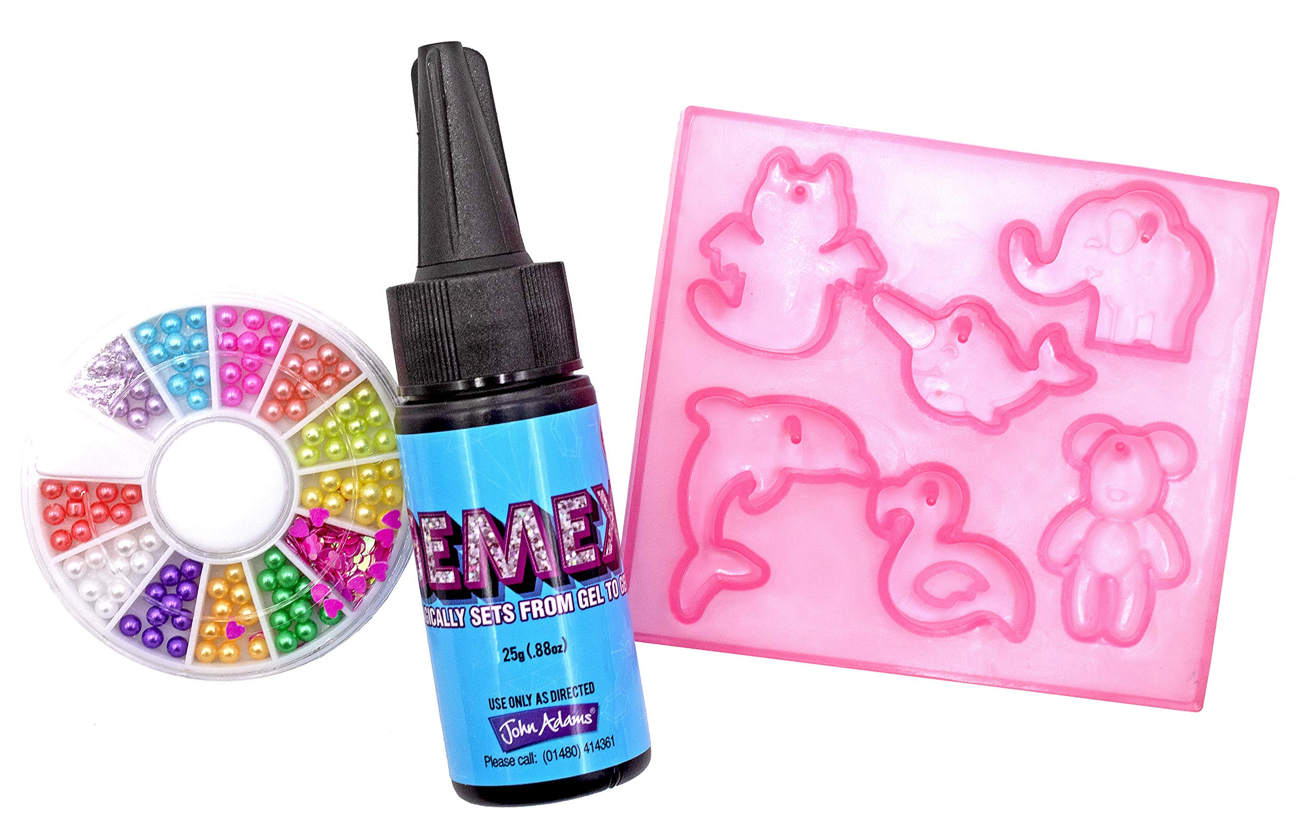 John Adams | GEMEX Refill Set: Magically Sets from Gel to gems! | Arts & Crafts | Ages 5+