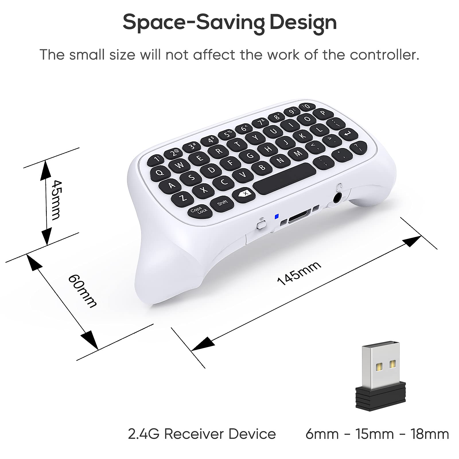Controller Keyboard for Xbox Series X/Series S/One/S/ Controller, MENEEA Mini Game Chatpad Keypad with Audio/3.5mm Headset Jack & 2.4Ghz Receiver Accessories for for Xbox Series X/S Game Controller (Renewed)
