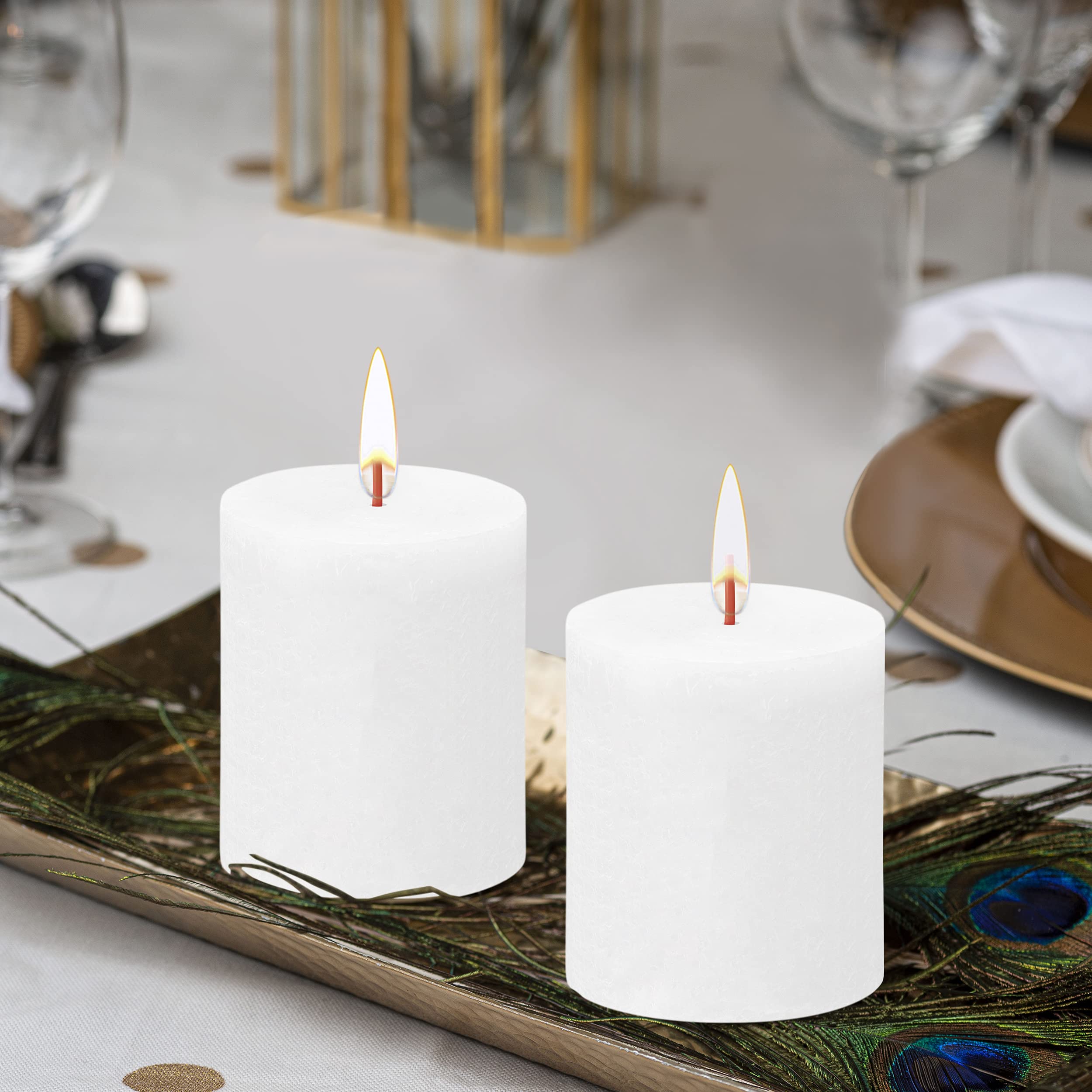 BOLSIUS Soft Pink Rustic Pillar Candles 6 Pack Bulk - 2.75 x 3.25 Inches - 30 Hours Burn Time - Premium European Quality - Smooth And Smokeless Flame - Unscented Dripless Wedding & Party Décor Candles