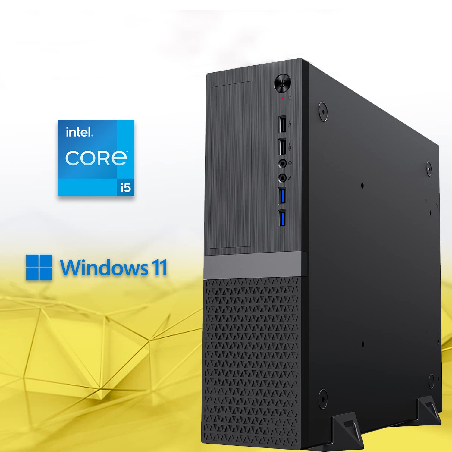 Computer Desktop PC, Intel Core i5 8th Gen, TechMagnet Heera, 16GB Ram, 512GB SSD, MTG New 24 Inch Dual Monitor, MTG Ergonomic Wireless Keyboard Mouse, RGB Speaker, Webcam, Win 11 Home (Renewed)