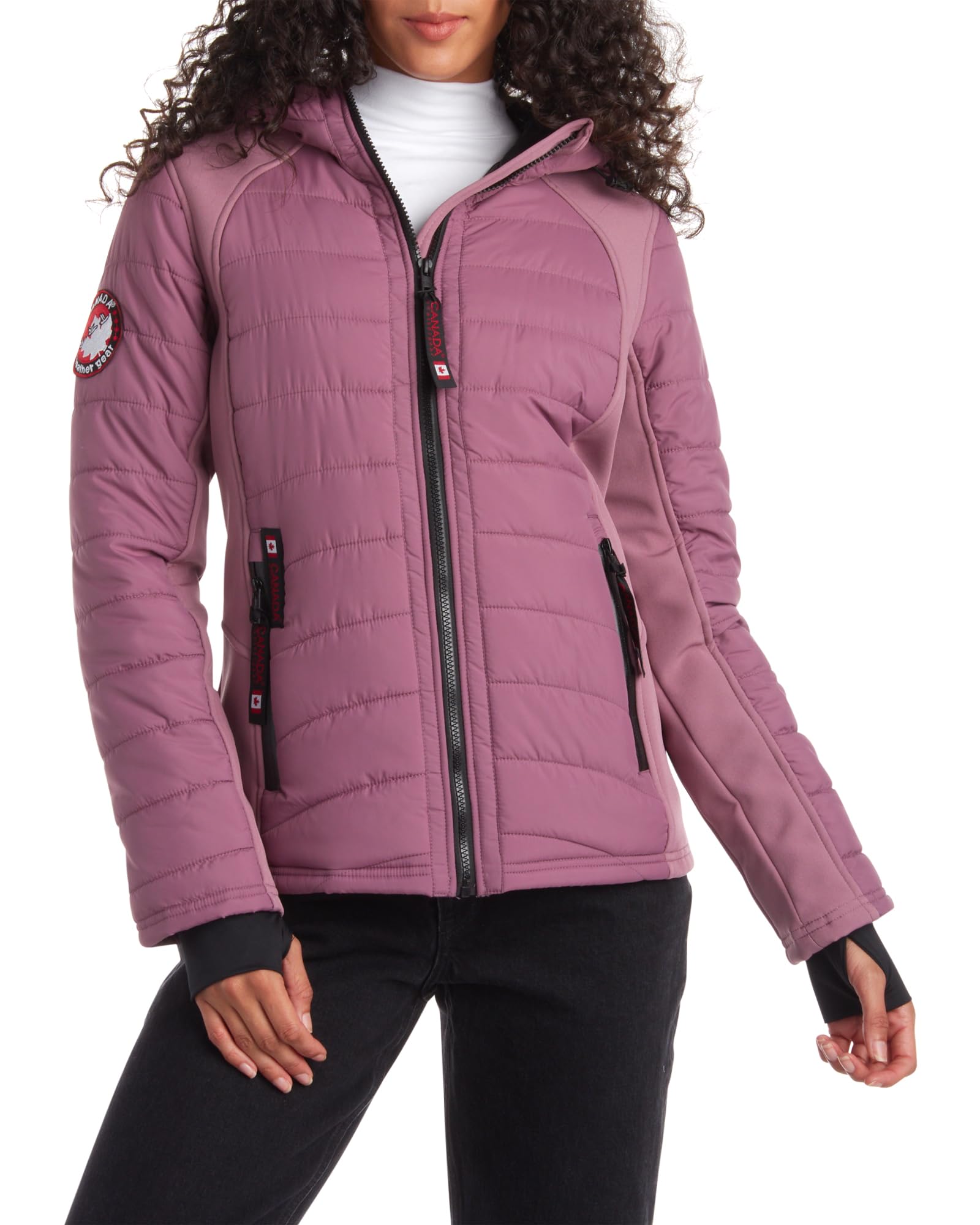 CANADA WEATHER GEAR Women’s Jacket – Lightweight Quilted Puffer Coat – Casual Jacket for Women (S-XL), Size Medium, Black