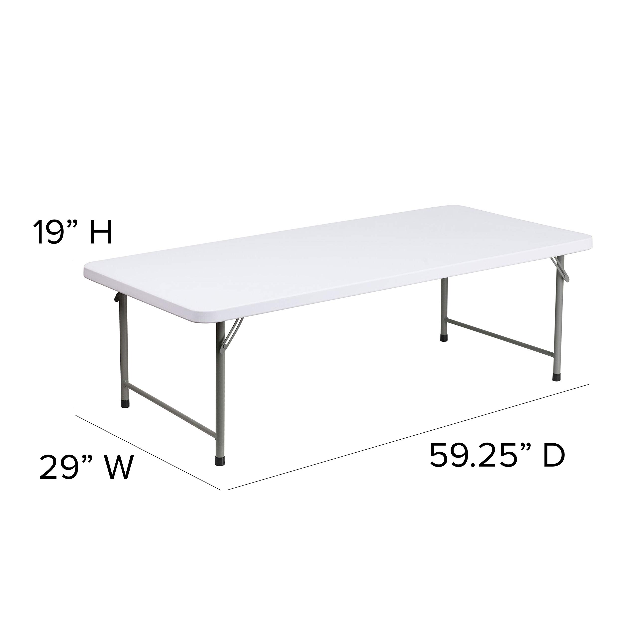 BizChair 4.93-Foot Kid's Granite White Plastic Folding Activity Table - Play Table