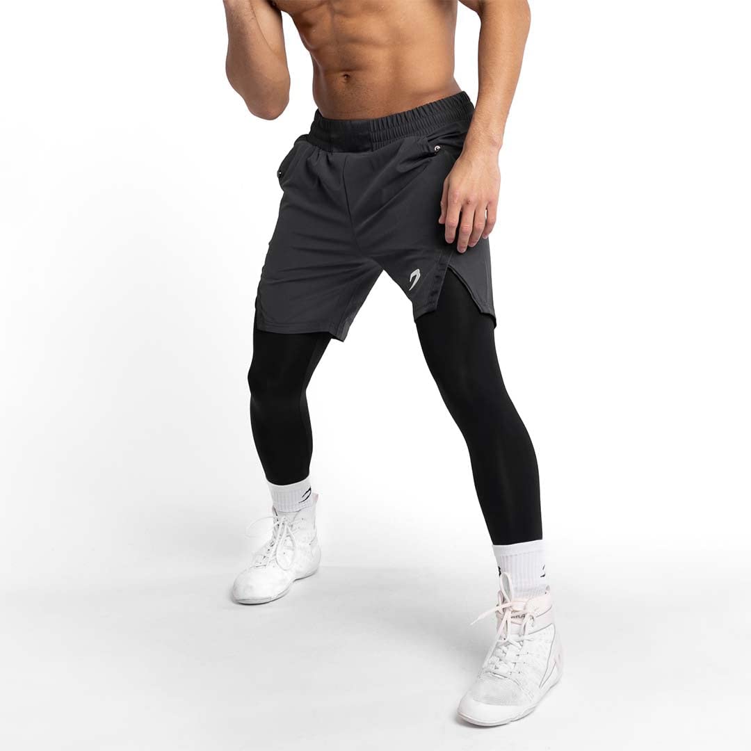 Creed Pep 2-in-1 Shorts (Charcoal/Black - M)
