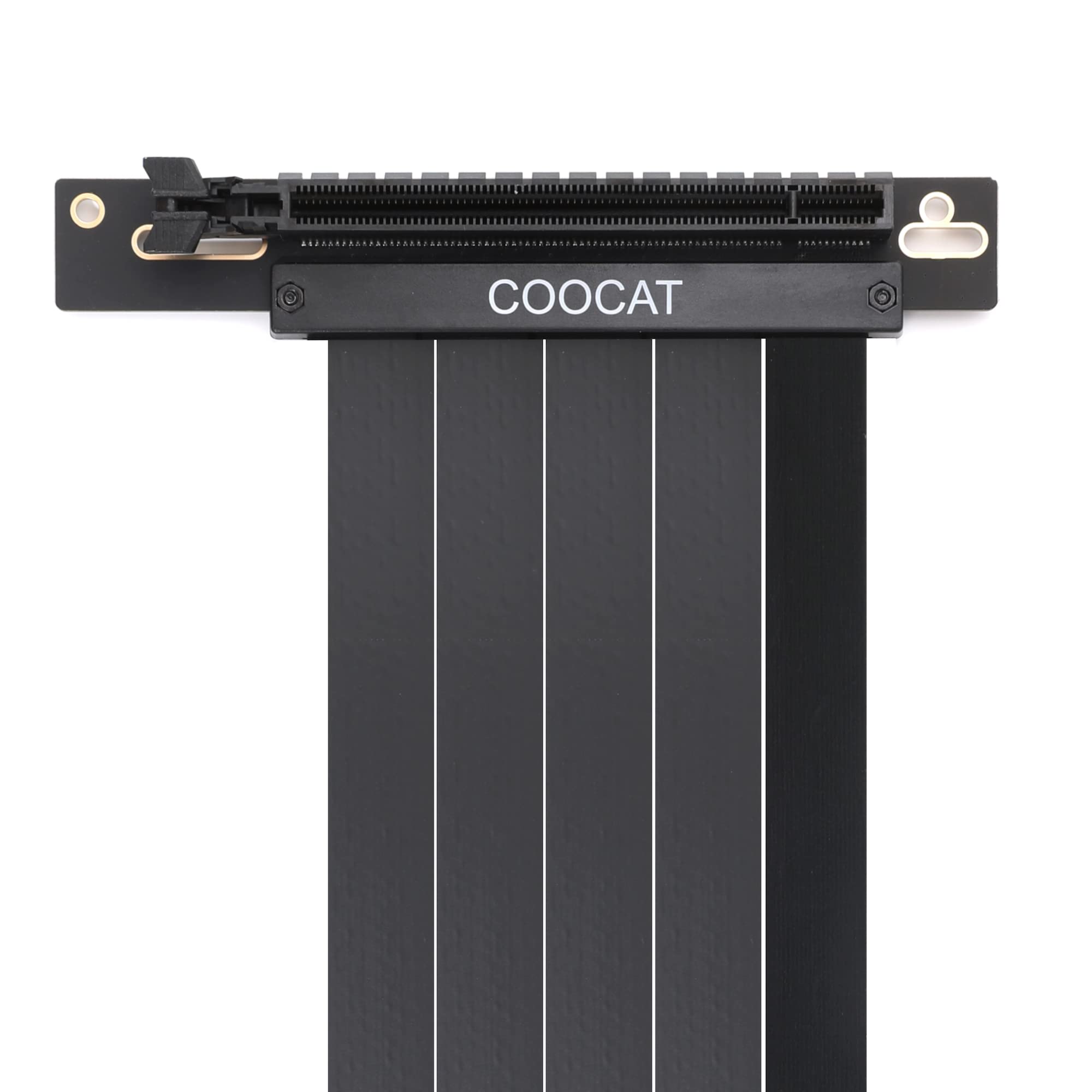 COOCAT PCIe 4.0 Riser Cable, x16 PCI Express 4.0 Riser Extender, Flexible High Speed GUP Riser Adapter for Graphics Card Vertical Mount ([ PCIE 4.0 ] [ 20cm & 90° ], Black)
