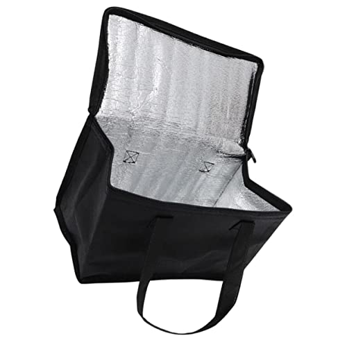 UPKOCH Camping Insulated Bag 4pcs Insulation Cold Food Insulated Portable Insulation Thermal Insulation Non-woven Fabric Drinks Black Aluminum Delivery Storage