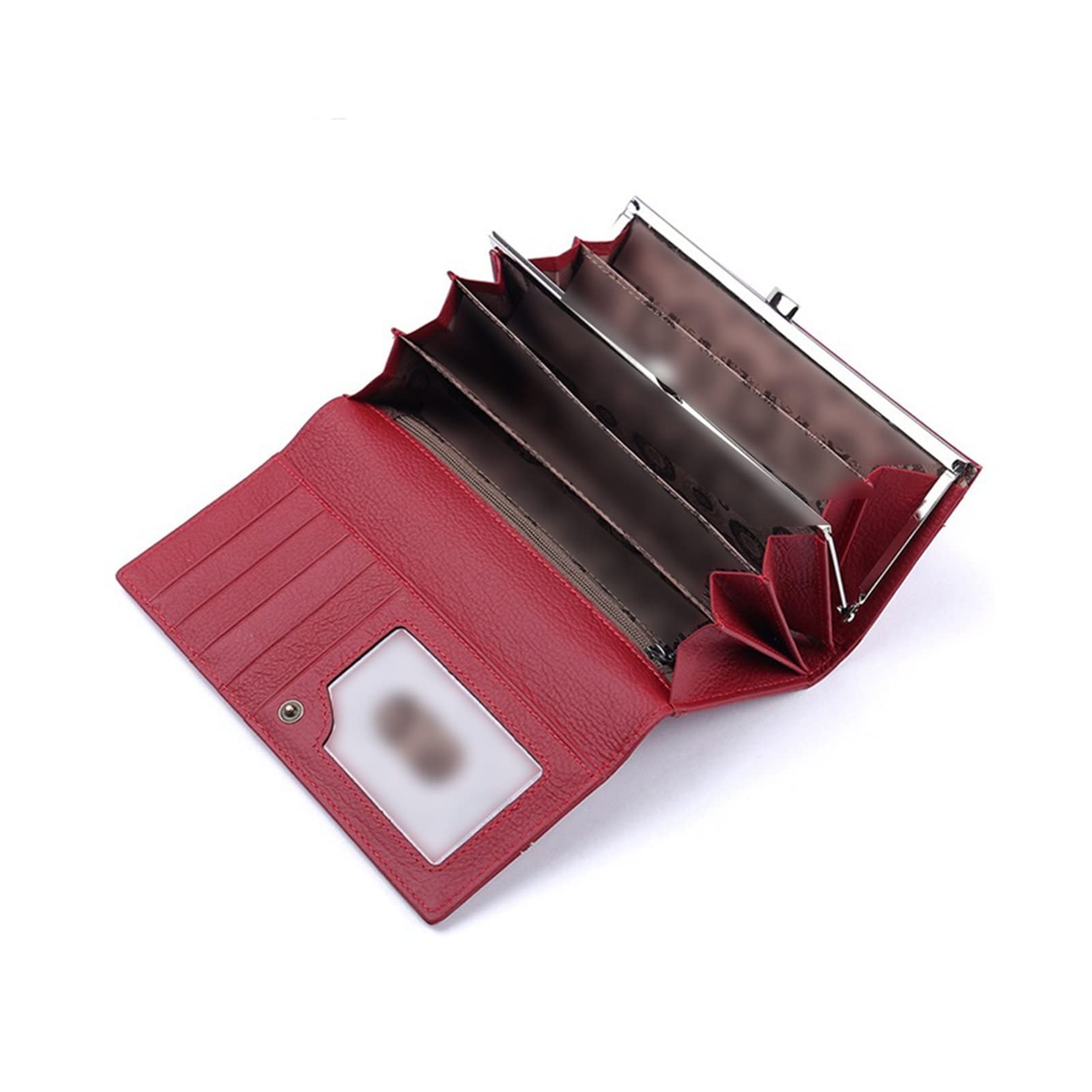 SXGJQ Genuine Leather Wallet for Women Coin Purse Female Long Clutch Phone Red Wallets (Color : Red)