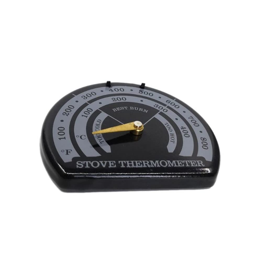 UXZDX CUJUX Magnetic Wood Fireplace Fan Stove Thermometer with Probe Household Sensitivity Barbecue Oven Tool (Color : Black, Size : 8.5x7x0.9cm)