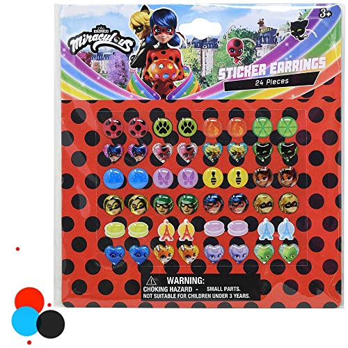 Miraculous Ladybug Jewelry Set for Girls - Bundle with Miraculous Ladybug Charm Bracelet, Earrings, and Stickers (Miraculous Ladybug Bracelet Set)
