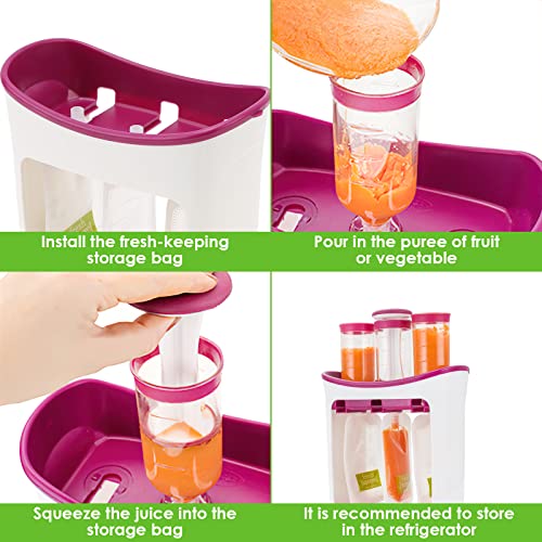 OhhGo Squeeze Station Homemade Infant Baby Fresh Fruit Juice Food Maker with Storage Bags 8.26"x8.66"x3.54"