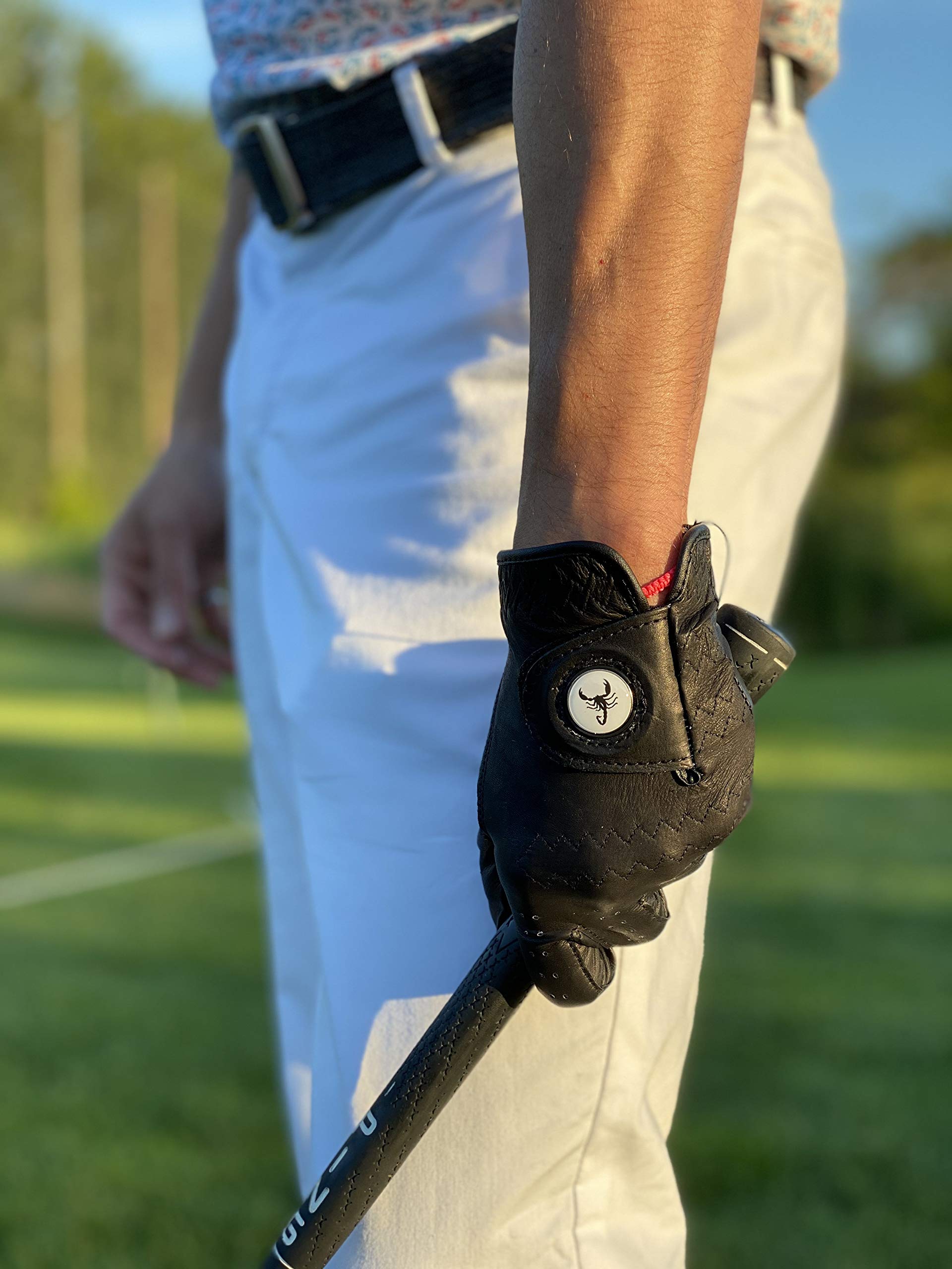 Black Inferno Cabretta Leather Golf Glove by KEPEL (M-Men, Left)
