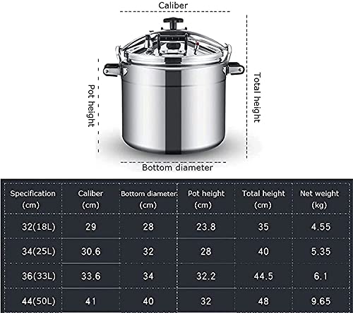 FFLLAS Pressure Cooker,50 Liter Large Capacity Explosion-Proof High Pressure Cooking Pot Suitable for Gas Stove Cooker Restaurant Hotel Commercial,50L