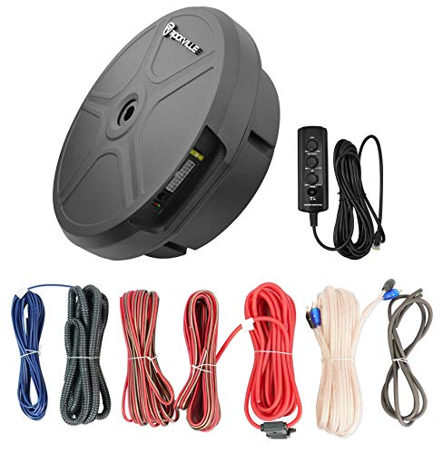 Rockville RockGhost Active Powered 8" Hidden Car Subwoofer Sub For 15"/16"/17" Full Size Spare Tire