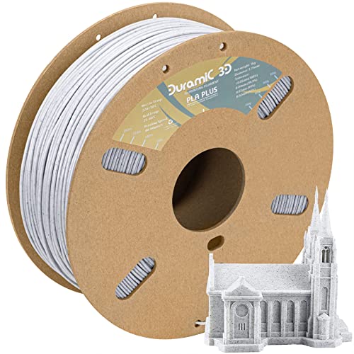 PLA Plus White and Marble Bundle, 3D Printer Filament Tough PLA Pro 8 Times Strength, Cardboard Spool 3D Printing Filament PLA + Dimensional Accuracy 99% +/- 0.03 mm