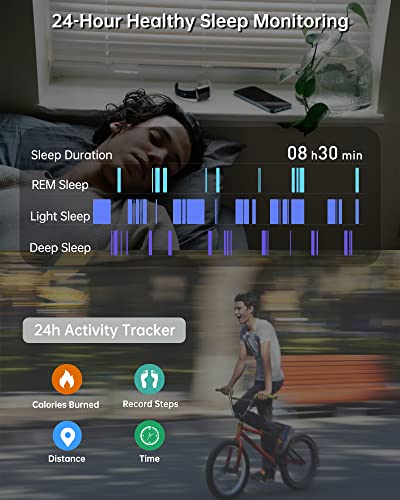 Smart Watch for Men Women (Answer/Make Call), 1.8" Touch Screen Activity Trackers for Android iPhone Compatible with Alexa Built in, Fitness Heart Rate Blood Oxygen Sleep Monitor, IP68 Waterproof