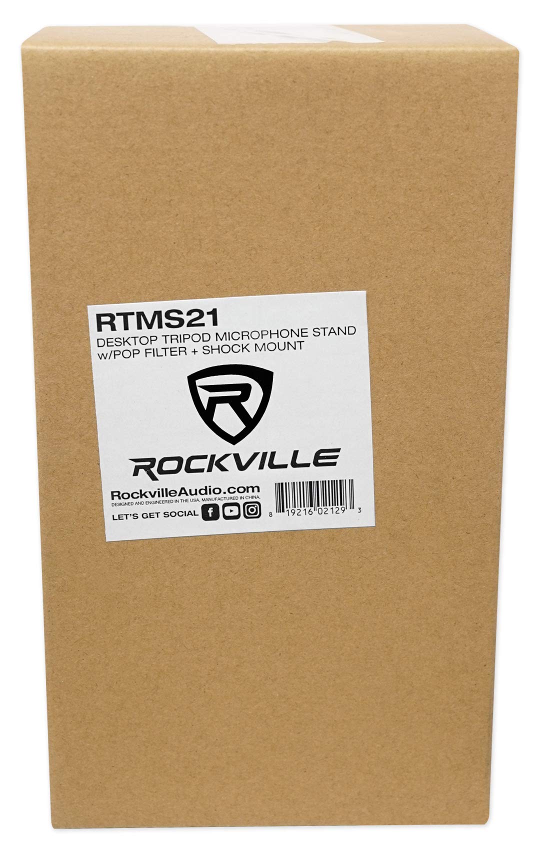Rockville RTMS21 Desktop Tripod Microphone Stand with Pop Filter + Shock Mount