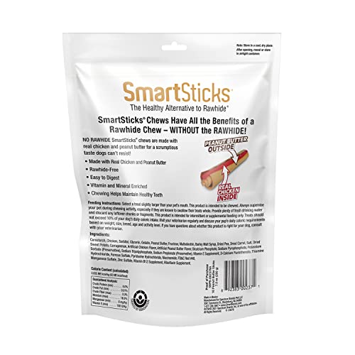 SmartBones SmartSticks, Treat Your Dog to a Rawhide-Free Chew Made With Real Meat and Vegetables 10 Count (Pack of 1)