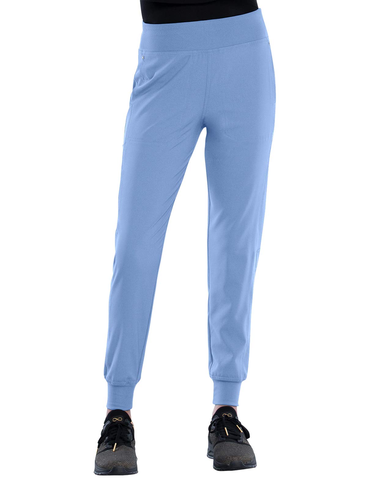 Cherokee iFlex Women's Mid Rise Jogger Scrub Pant, CKK071, Ciel Blue, S