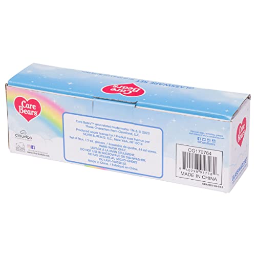 Silver Buffalo Care Bears Clouds 4-Pack Mini Glass Set, 1.5 Ounces