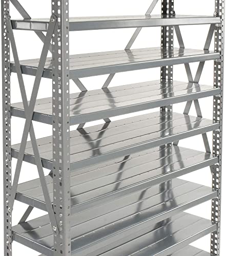 Global Industrial 13 Shelf Steel Shelving with (60) 4" H Plastic Shelf Bins, Green, 36x12x72