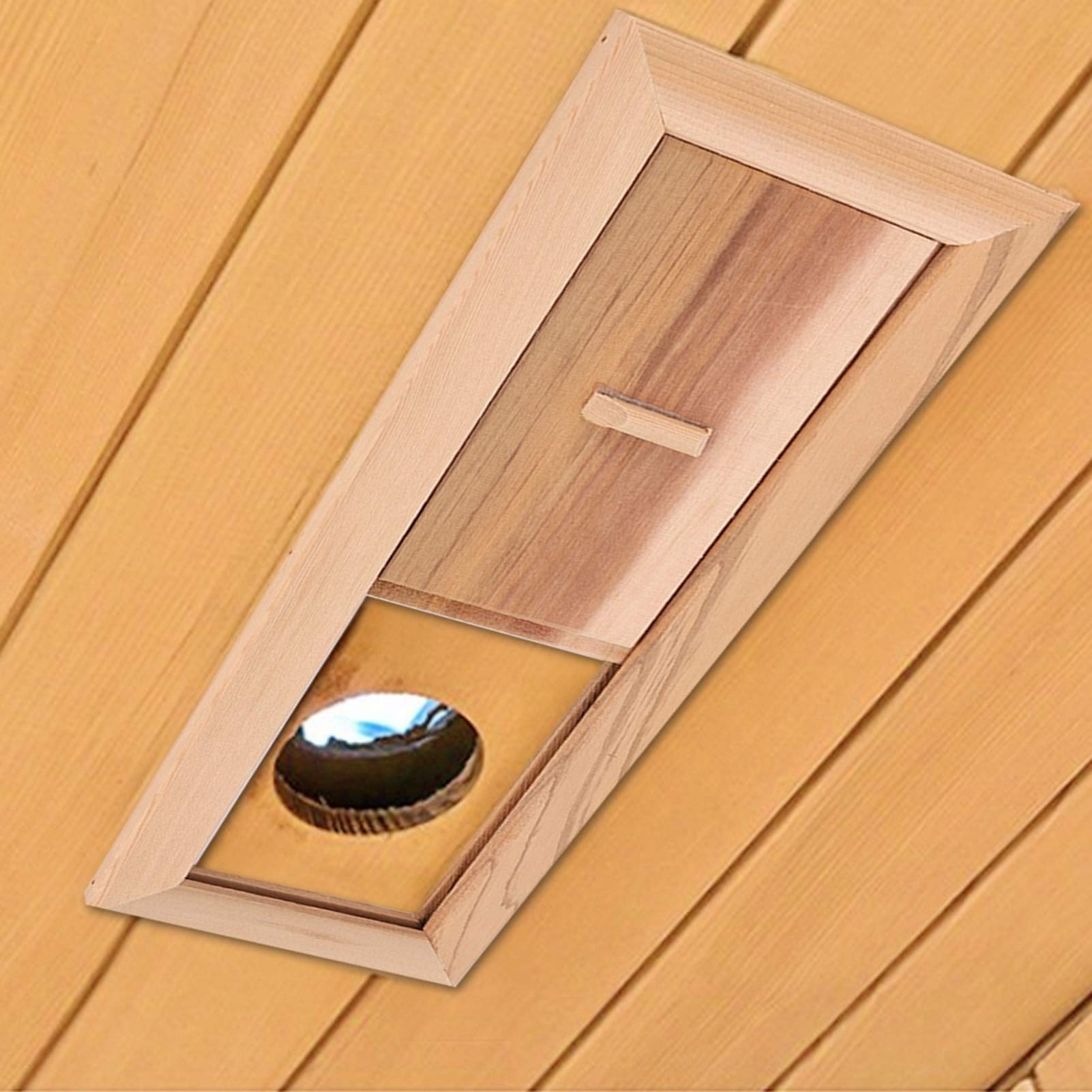 Fdit Sauna Air Vent Wooden Adjustable Sauna Room Equipment Ventilation Panel Blinds Grille Sauna Air Vent for Steam Room