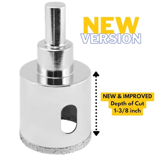 Drilax 1-1/2 Inch Diamond Hole Saw with Water Delivery System Guide Easy Drilling for Quartz, Granite, Marble, Porcelain, Ceramic, Glass Tiles - Complete Kit for Precise DIY Holes 1.5 inch