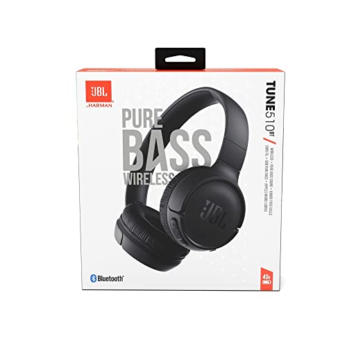 JBL Tune 510BT: Wireless On-Ear Headphones with Purebass Sound - Black (Renewed)