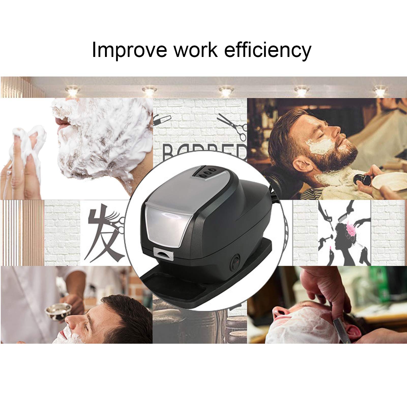 Jinyi Hot Lather Machine, Hot Lather Machine for Shaving, Hair Salon Electric Shaving Foaming Machine, Professional Lather Maker for Face Shaving, Gifts for Men Husband Dad Barber(US Plug)