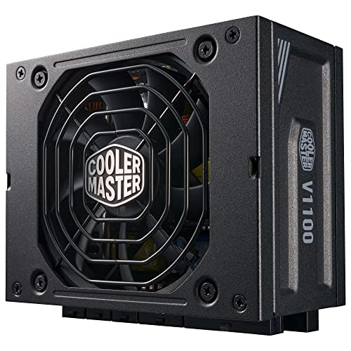 Cooler Master V 1100 SFX Platinum, UK Plug - 80 Plus Platinum, Fully Modular Power Supply Unit, Fits Mini-ITX to ATX Cases, Full ATX 3.0 Support, Quiet 92mm FDB Fan, 10-Year Warranty - 1100W
