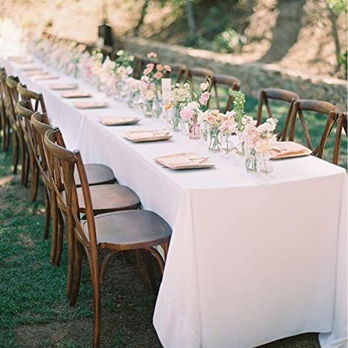 PlatolPro 6 Pack White Table Cloth Rectangle Table 60 X102 Inch White Table Cloths for Parties 6 Foot Manteles De Mesa De Tela para Fiestas Ideal for Wedding Receptions, Parties.(White, 6 Pack)