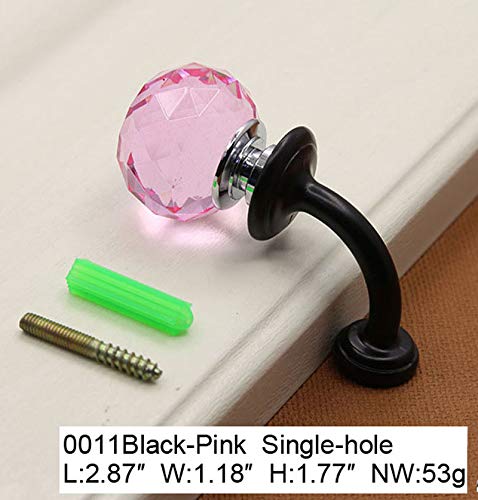 KFZ Glass Crystal Curtain Holdbacks,Tiebacks Tassel Holder,Hat and Coat Hook,Clothes Hook,HAO-0011 (4PACK Black)