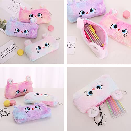 Jcobvig Kawaii Backpack For Girls Kids,Cute Student School Backpack With Pen Bag,Pink Aesthetic Starry Rainbow Laptop Travel Bag (Pink Medium 16.5in