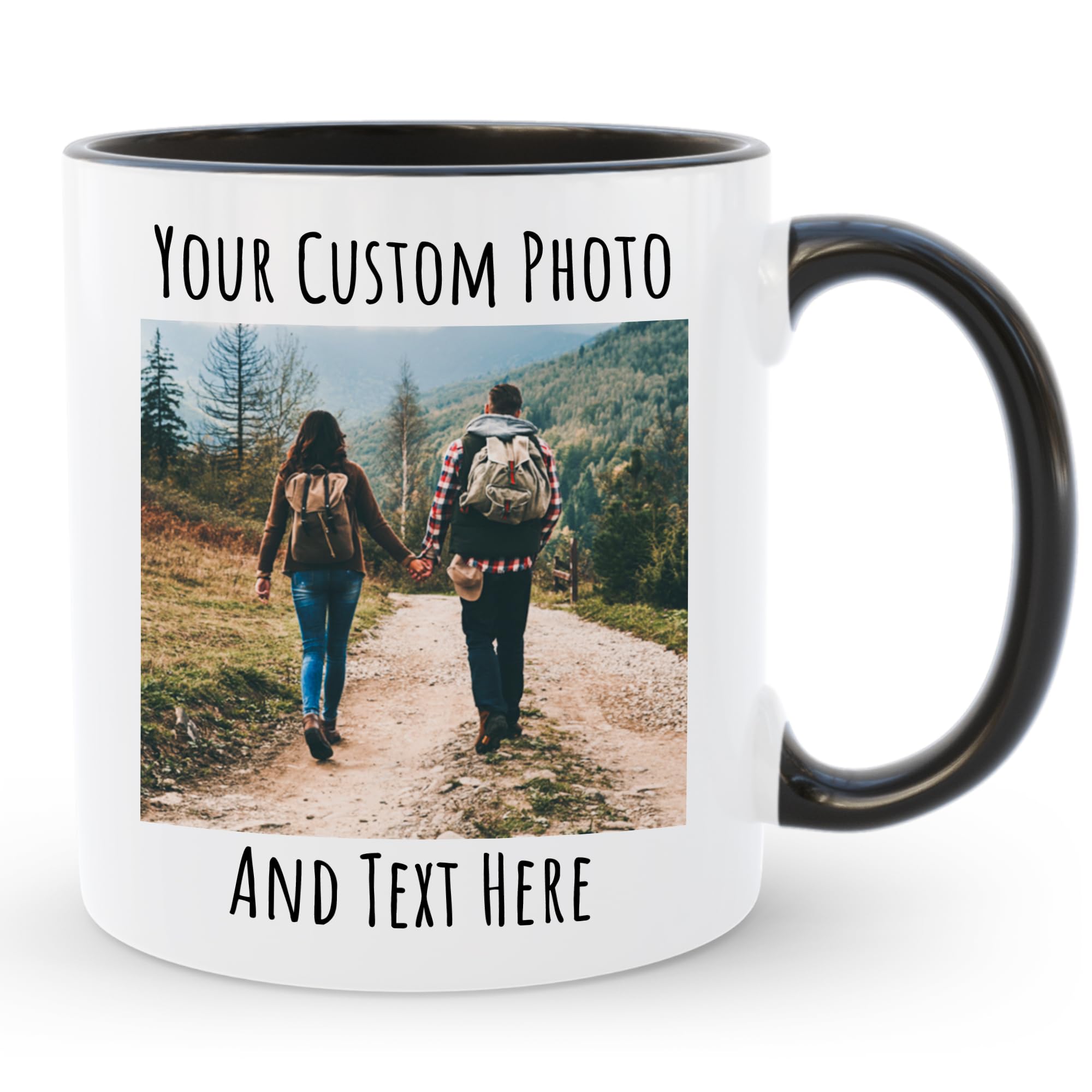 Giftbees Personalized Coffee Mug, Custom Picture Text or Logo Ceramic Mug, Customized Gift for Men & Women, Taza Personalizada with Photo and Words, Customizable 11 Oz Tea Cup | White