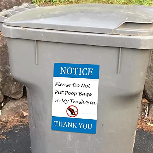 Please Do Not Put Poop Bags in My Trash Bin Sticker 10X7 inch Do Not Put Poop Bags in My Trash Bin Labels 8 Pack Pet Label for Trash Cans,Apartments,Stores,Parks