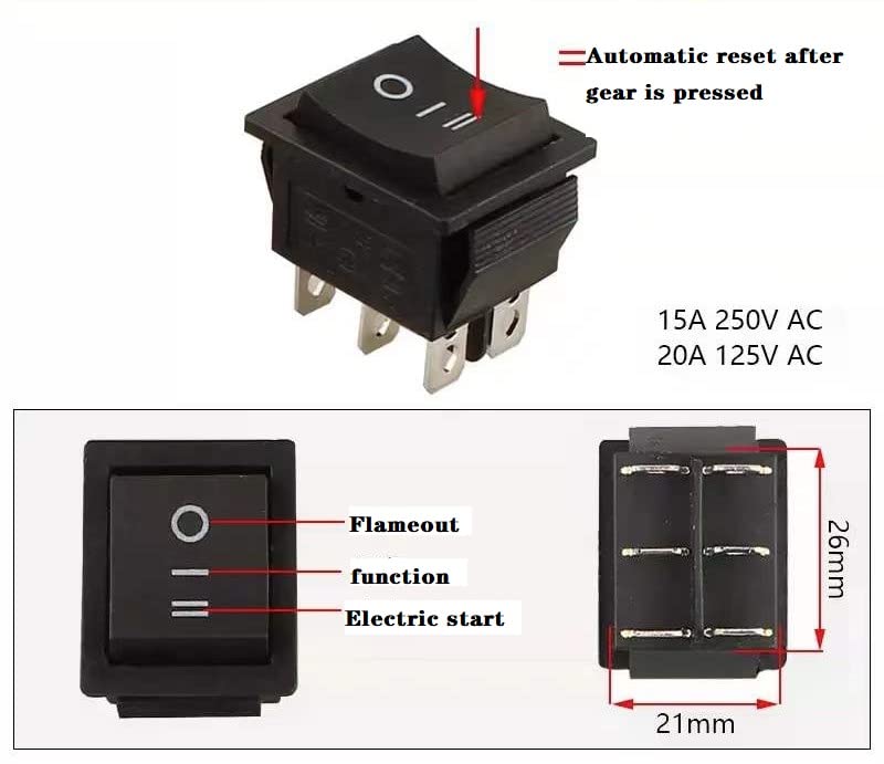 Feather butterfly Replace Start On Off Switch for Harbor Freight Predator 7000/8750 Watt 63086 63085 63087