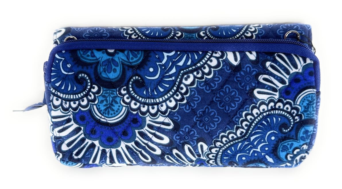 Vera Bradley RFID Wallet Crossbidy Blue Tapestry Quilted Cotton