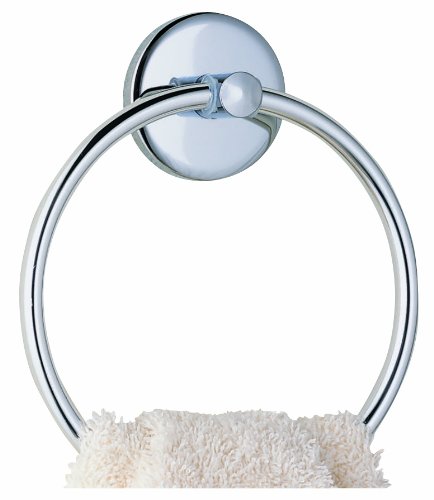 Plumb USA 4-Piece Bathroom Hardware Accessory Set, Includes Towel Bar, Toilet Paper Holder, Towel Ring and Robe Hook, Chrome Finish