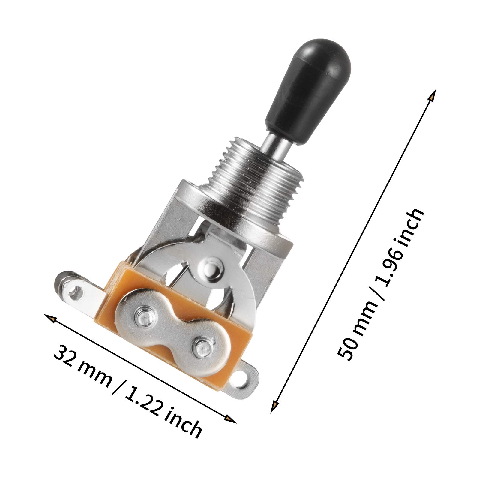 Randon 3 Way Short Straight Guitar Toggle Switch Pickup Selector with Tip Knob Caps Compatible with Gibson Toggle Les Paul Electric Guitars
