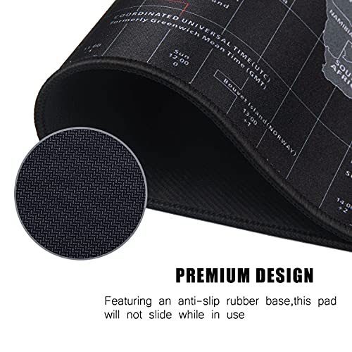 VIPAMZ Extended XXXL Gaming Mouse Pad - 35.4"x15.7"x0.12" Dimension - Portable with Extended XXL Size - Non-Slip Rubber Base - Special Treated Textured Weave with Precision Control (worldmap)