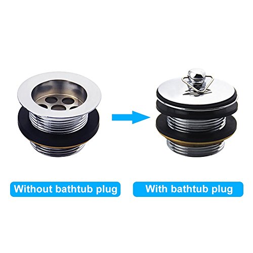 Drain Stopper Bathroom Sink Bathtub Accessories Hair Catcher Trap Strainer,Tub Stopper,Chrome Kitchen Sink Bathroom Bathtub Drain Cover Stopper Solid Metal Waste Plug with Chain