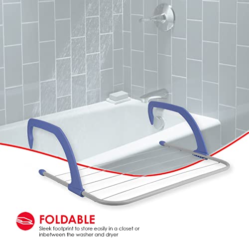 Home Basics, Fre Laundry Rack-Lightweight & Heavy-Duty Door Hanger Rod for Indoor Air Drying and Hanging, Towels, Coat, Lingerie, Freshly Ironed Clothes, Hosiery, White