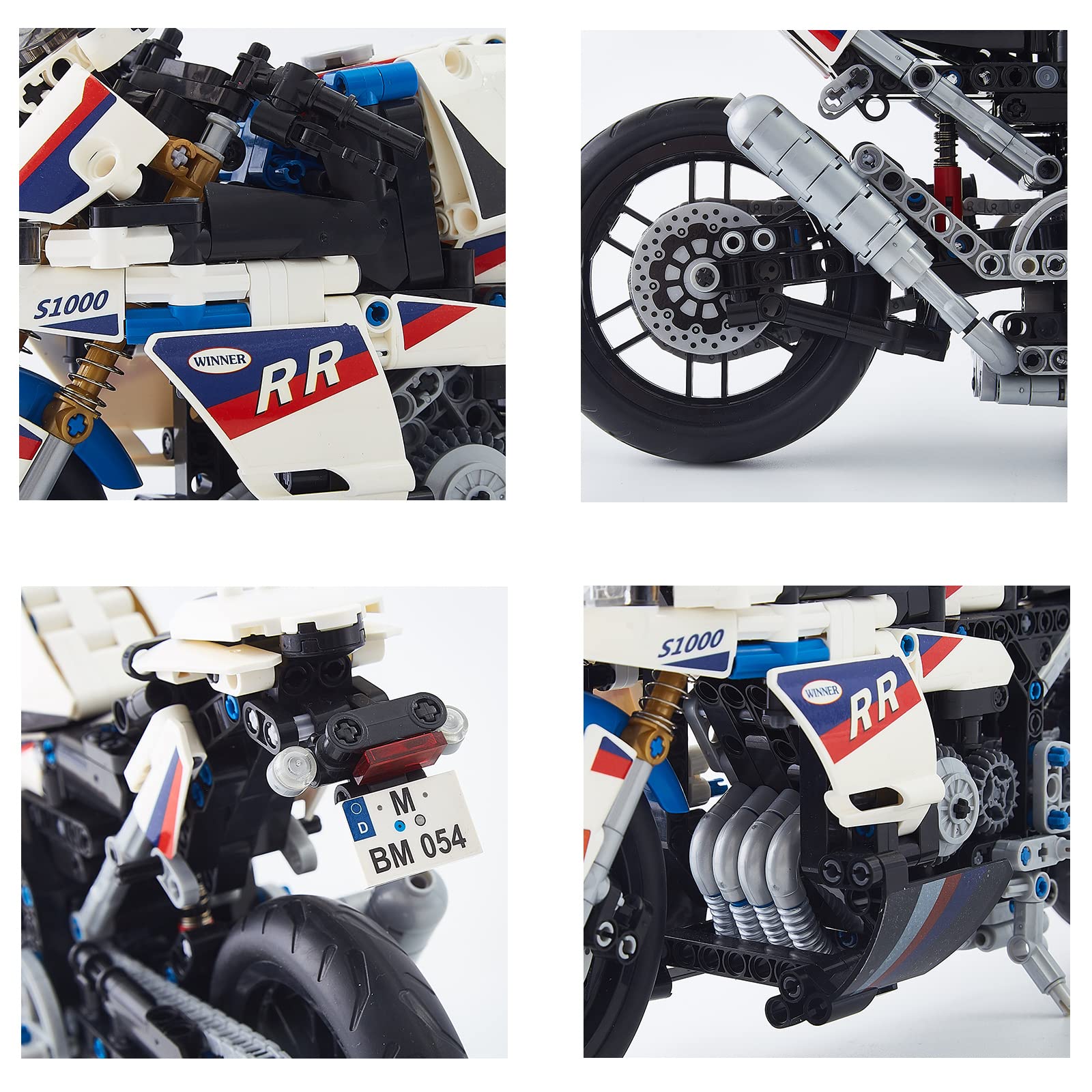 WINNER SPACE 1/6 Racing Motorcycle Toy Building Blocks Kit,Stem Bricks Sets,Toys for Boys & Adults,Build A Model Motorcycle,Suspension (819 Pieces)