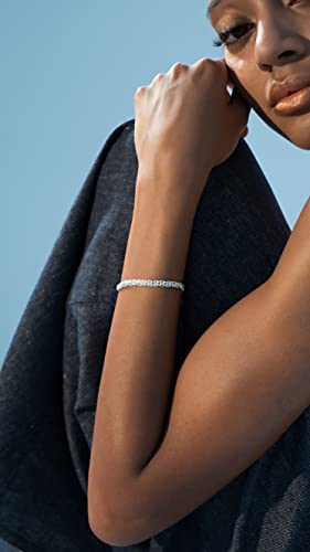 Miabella Italian 925 Sterling Silver 4mm Flat Byzantine Link Chain Bracelet for Women Teens, 925 Made in Italy (Length 7 Inches (Small))