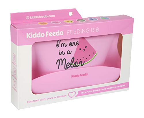 Kiddo Feedo Silicone Baby Bibs, Soft, Adjustable, Waterproof and Non Messy, Designed in Sweden, Pink