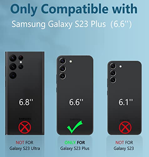FNTCASE for Samsung Galaxy S23-Plus Case: Heavy Duty Rugged Shockproof Protective Cover with Belt-Clip Holster & Kickstand | Military Grade Protection Durable Phone Case for Galaxy S23 Plus Black