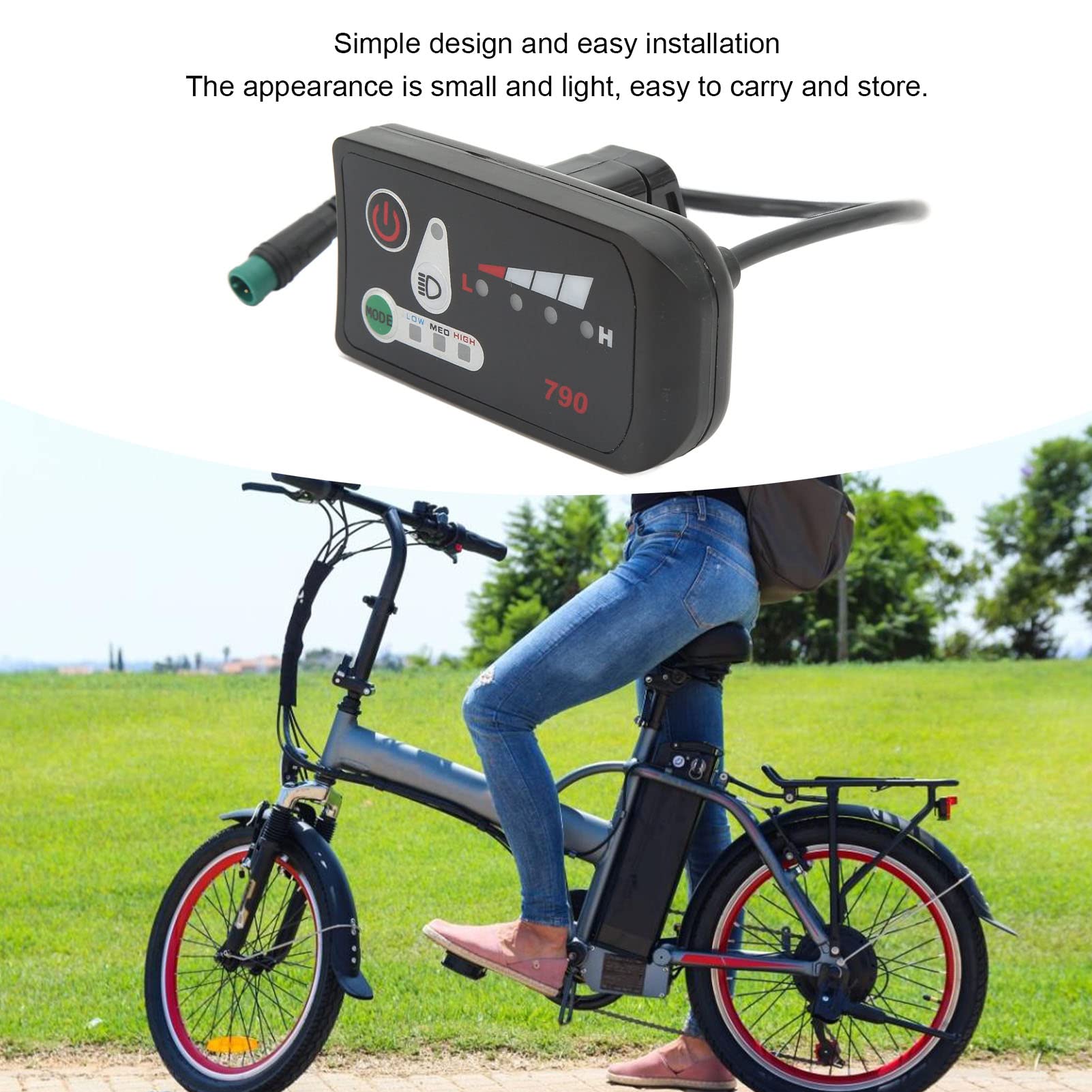 Cryfokt Electric Bicycle Display, Waterproof Bicycle Speedometer, Matches Controller for EBike Accessories, Computer for Electric Bike for EBike Conversion Kit, Scooter, Easy to Use (48V)