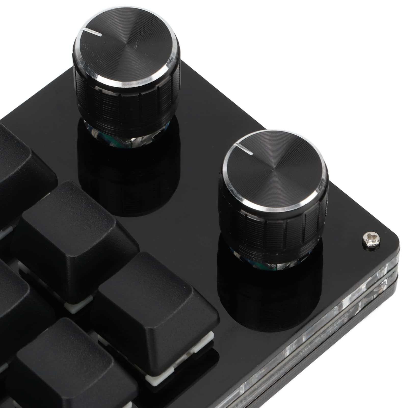 Cryfokt One Handed Macro Mechanical Keyboard, 12 Key Portable Mini Programmable Keyboard, Multifunction DIY Keyboard with Knob Plug and Play Mechanical Gaming Keypad for Office Gaming