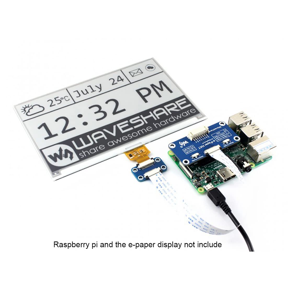 Coolwell Universal Epaper Driver E-paper Driver Board Supports Various Waveshare SPI E-Paper Raw Panels Compatible Raspberry Pi 4B+ 4B 3B+ 3B 2B+ Zero W WH Jetson Nano