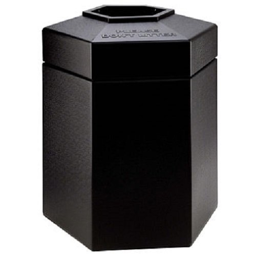 PolyTec 45 Gallon Hex Waste Container Color: Black